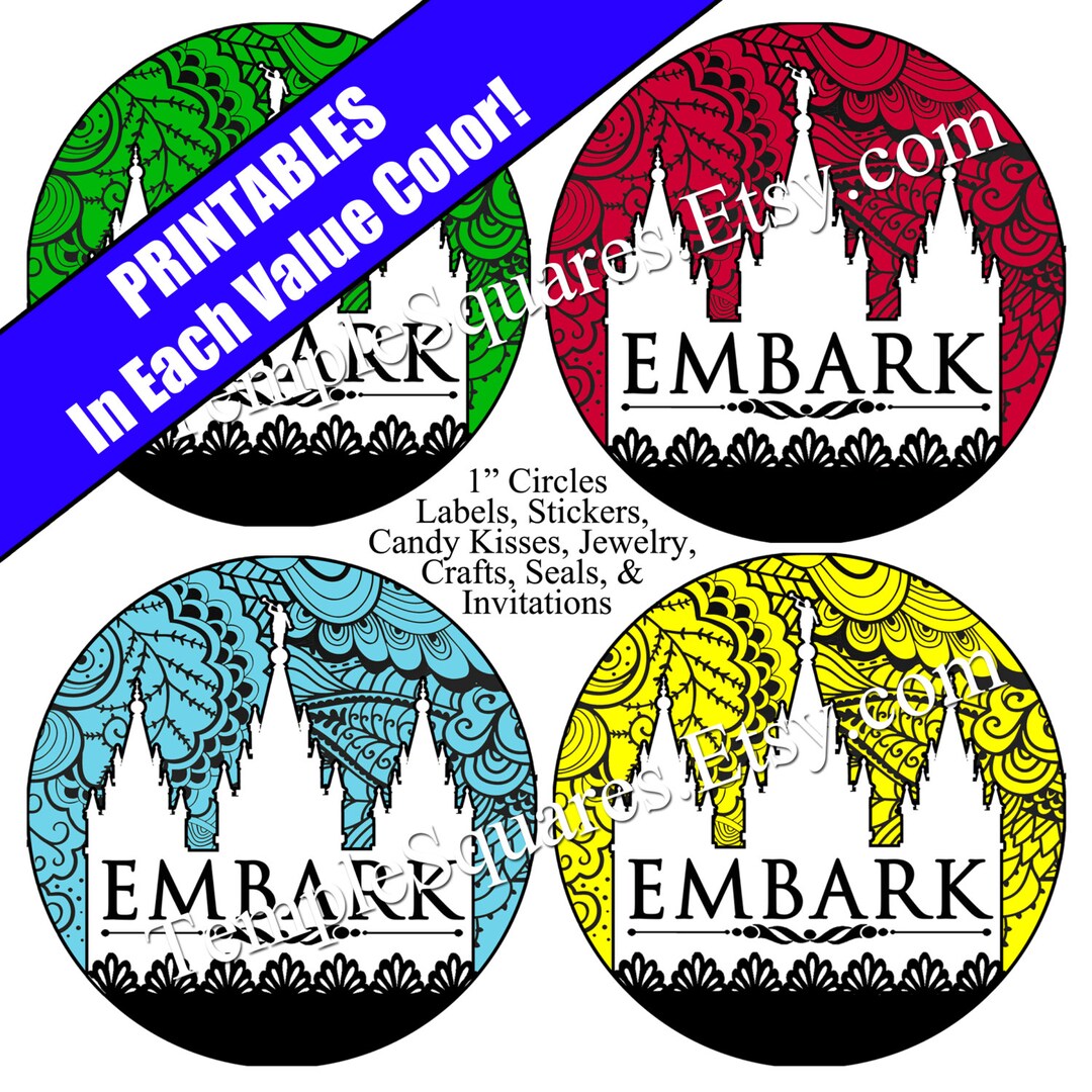 Printable Digital Files. Lace EMBARK Value Colors 1" Circles LDS Mutual ...