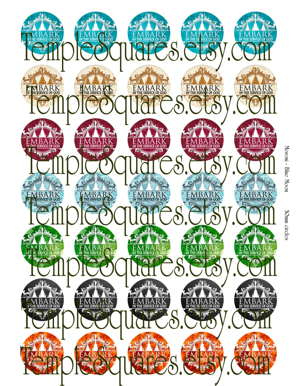 Printable Digital Files. Variety of Designs on 30mm Approx 1 | Etsy