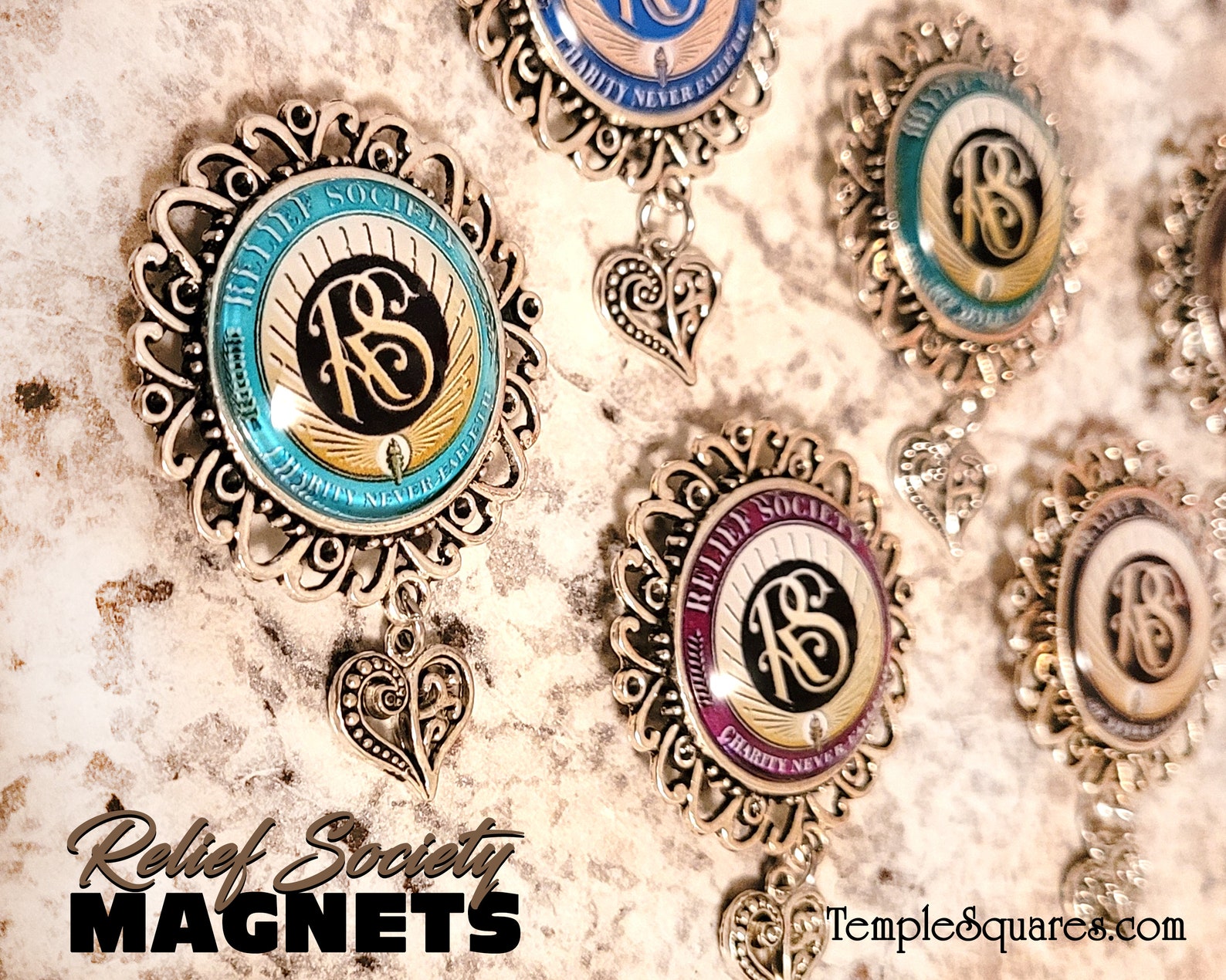 Relief Society Magnets With Glass Relief Society Symbol Seal - Etsy