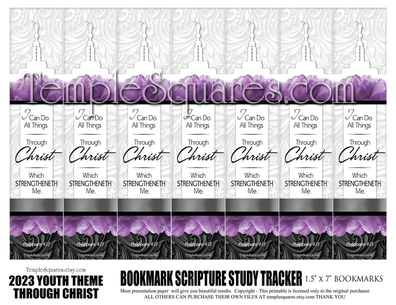 Printable Bookmarks 2023 Youth Theme I Can Do All Things - Etsy