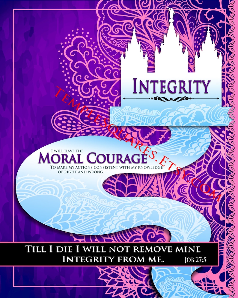 Printable 3 Sizes LDS Young Women Personal Progress Values - Etsy