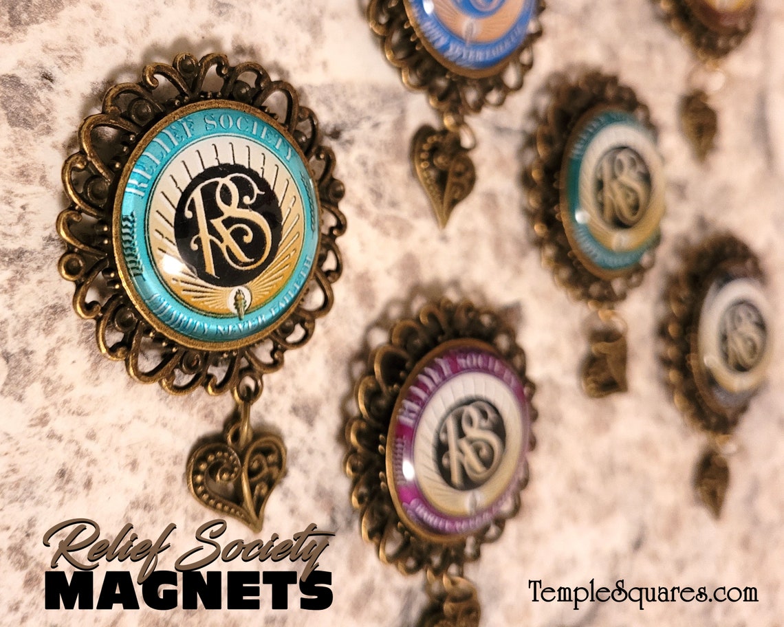 Relief Society Magnets With Glass Relief Society Symbol Seal - Etsy