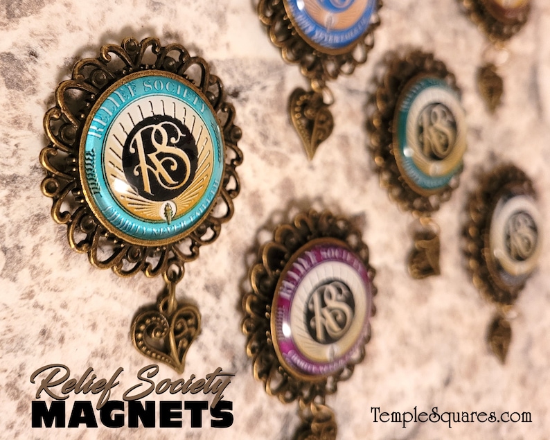 Relief Society Magnets With Glass Relief Society Symbol Seal - Etsy