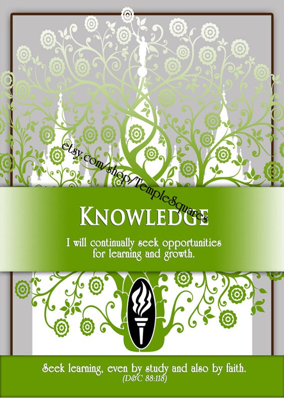 Printable 3 Sizes LDS Young Women Personal Progress Values | Etsy