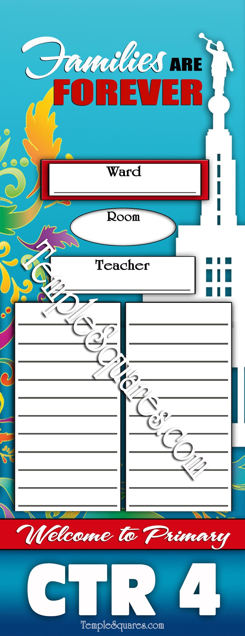 Primary Printable Editable PDF Door Hangers 2019 Theme Families Are ...