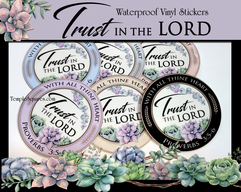 Waterproof Vinyl Stickers Trust in the Lord YW Youth Theme - Etsy