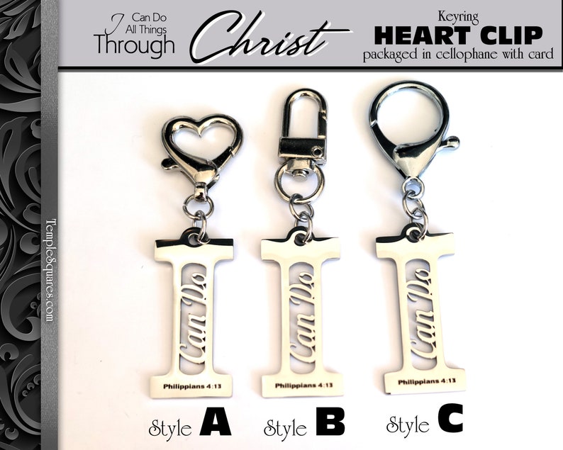Stainless Steel Engraved Heart Clip 2023 I Can Do All Things - Etsy