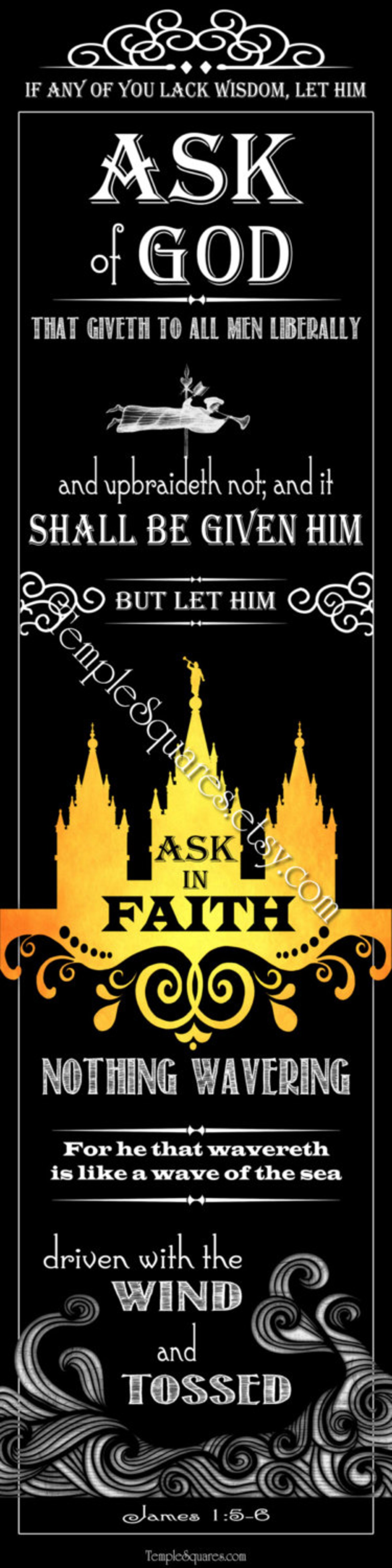 PRINTABLE Bookmarks YW Ask of God Askin Faith Young Women - Etsy