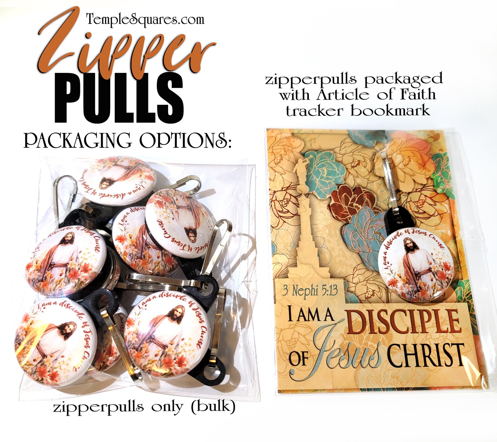Zipper Pulls I Am a Disciple of Jesus Christ Plus Card or Scripture ...