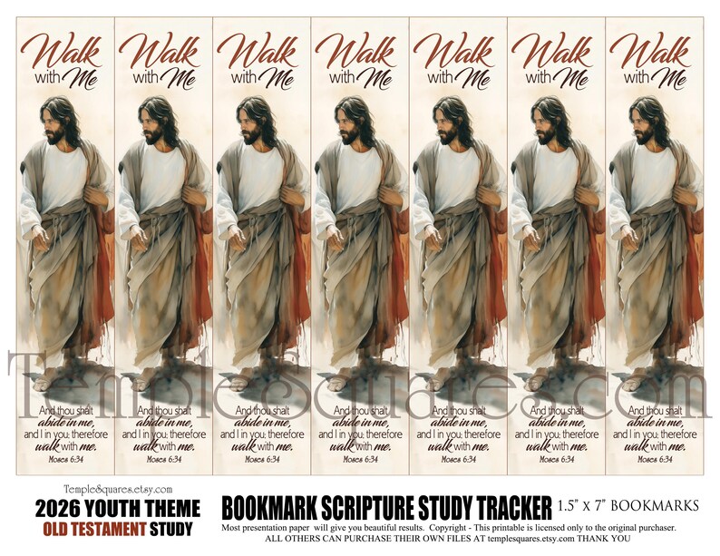 Printable Bookmarks 2026 Youth Theme Old Testament for Come Follow Me ...