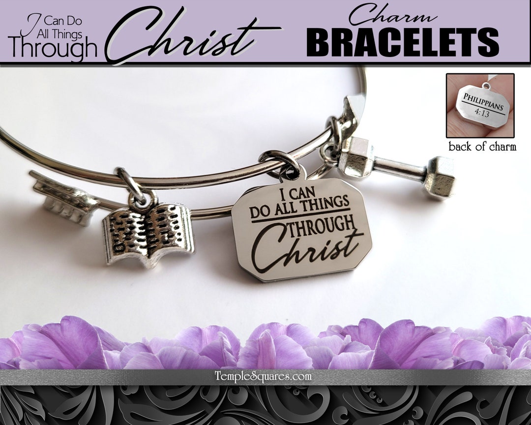 2023 Arrow Charm Bracelet Bangle. I Can Do All Things Through Christ YW ...