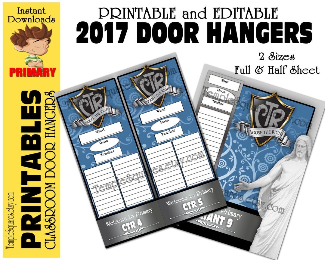 Printable EDITABLE Primary Door Hangers Classroom Identification Signs ...