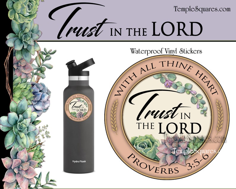 Waterproof Vinyl Stickers Trust in the Lord YW Youth Theme - Etsy