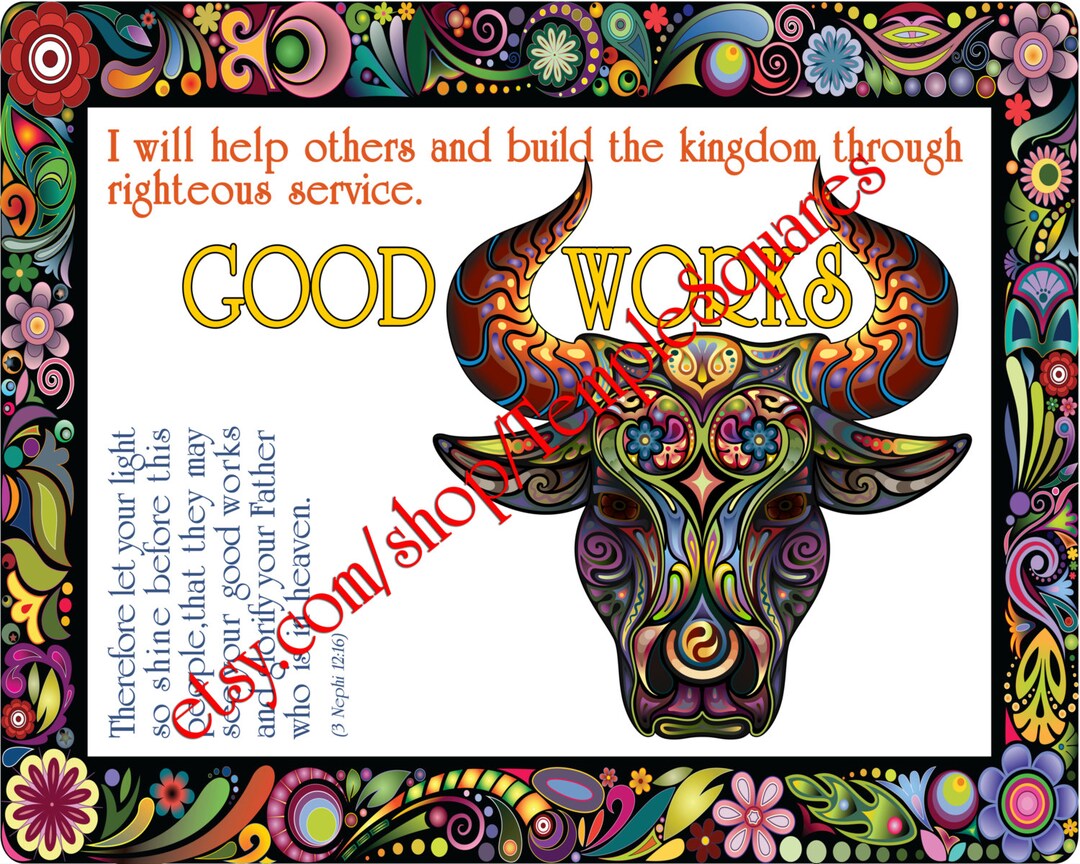 PRINTABLE Young Women Values Personal Progress "good Works" 4x6, 5x7 ...