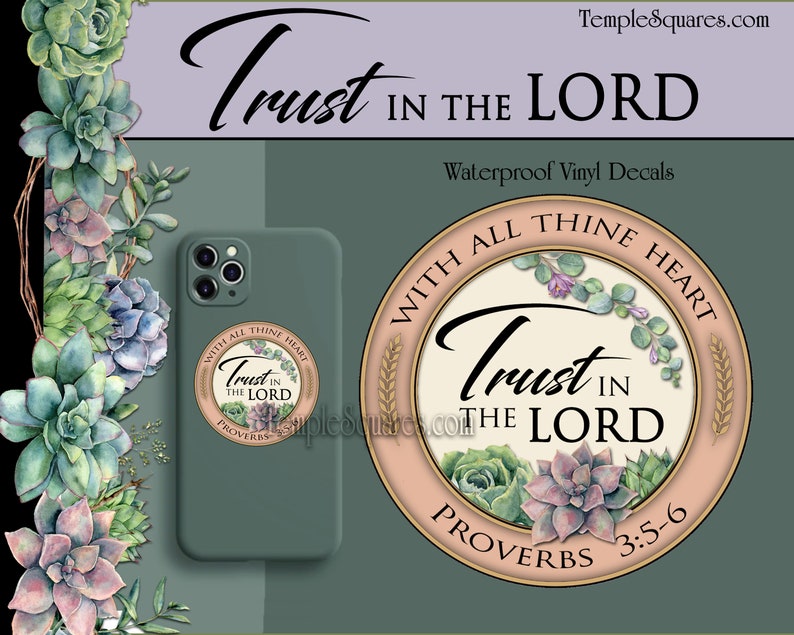 Waterproof Vinyl Stickers Trust in the Lord YW Youth Theme - Etsy