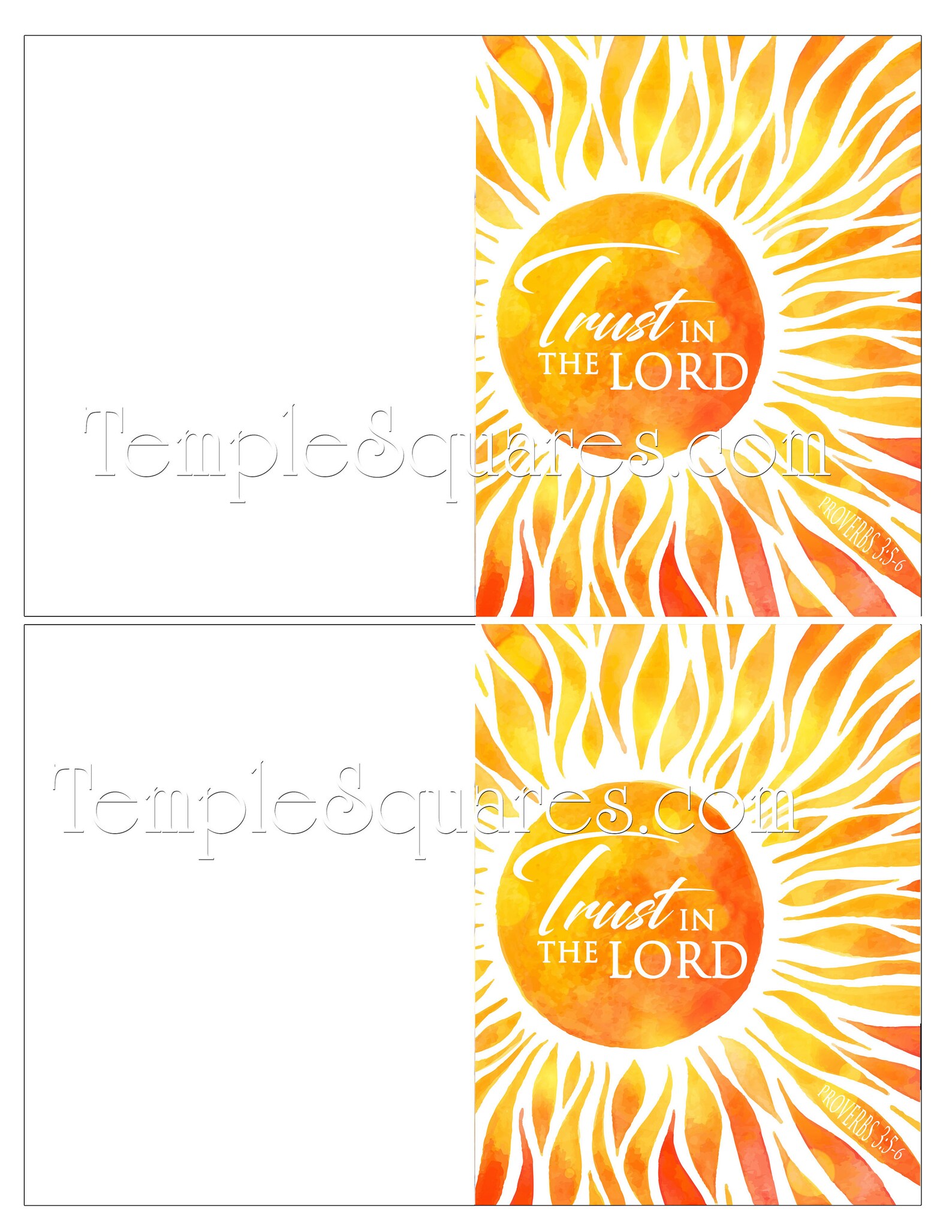 PRINTABLE Greeting Cards With Matching Envelopes. Trust in the - Etsy