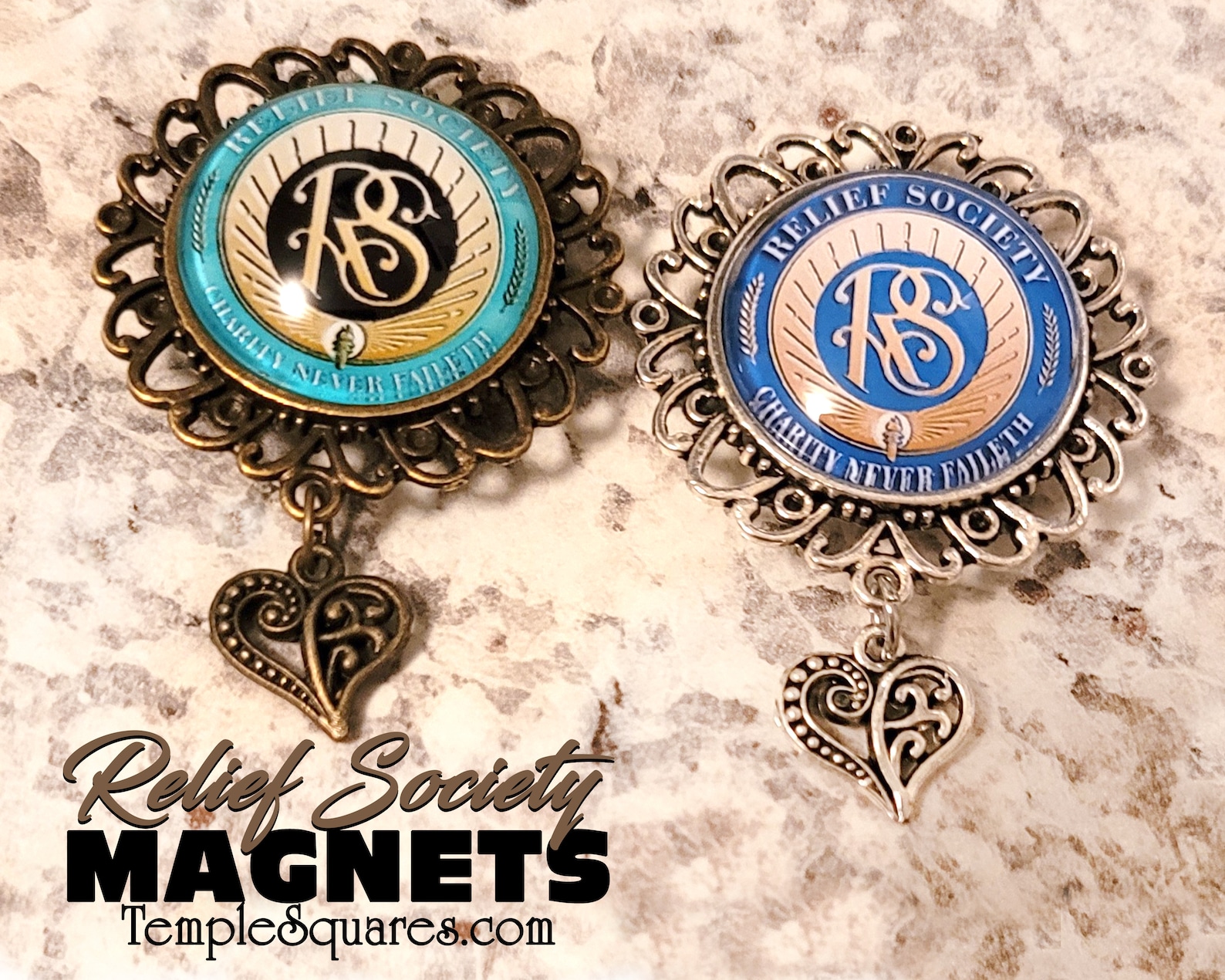 Relief Society Magnets With Glass Relief Society Symbol Seal | Etsy