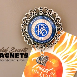 Relief Society Magnets With Glass Relief Society Symbol Seal and Charm ...