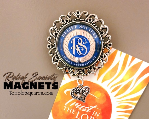 Relief Society Magnets With Glass Relief Society Symbol Seal - Etsy