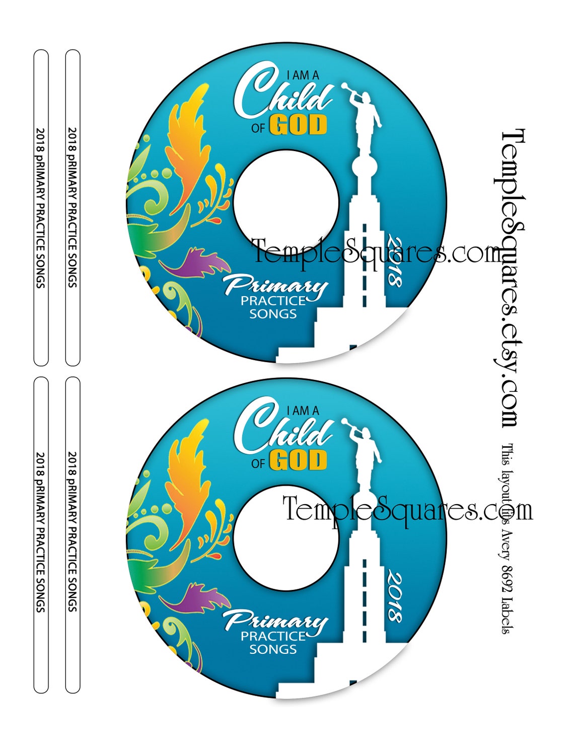 Printable CD Labels for 2018 Children's Primary Program | Etsy