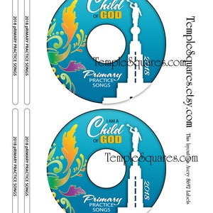 Printable CD Labels for 2018 Children's Primary Program Songs, Label ...