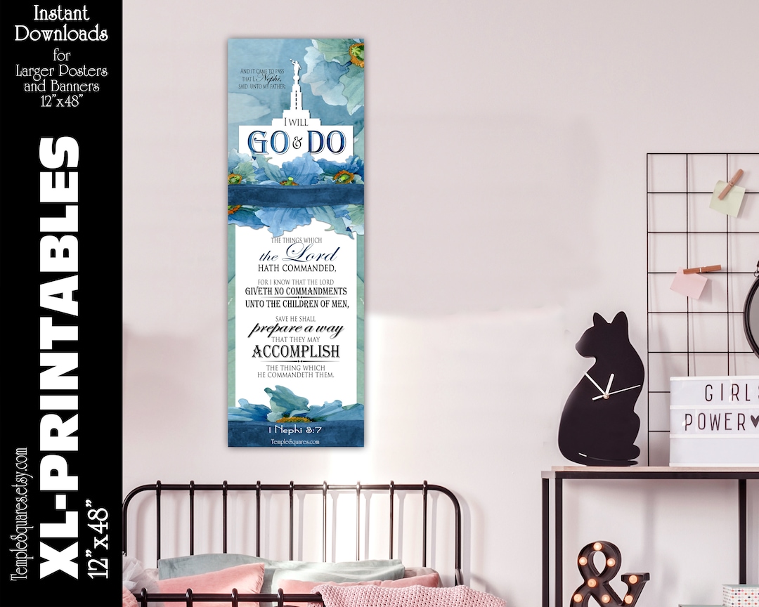 XL-LARGE Printable Posters I Will Go and Do Instant Download Files 1 ...