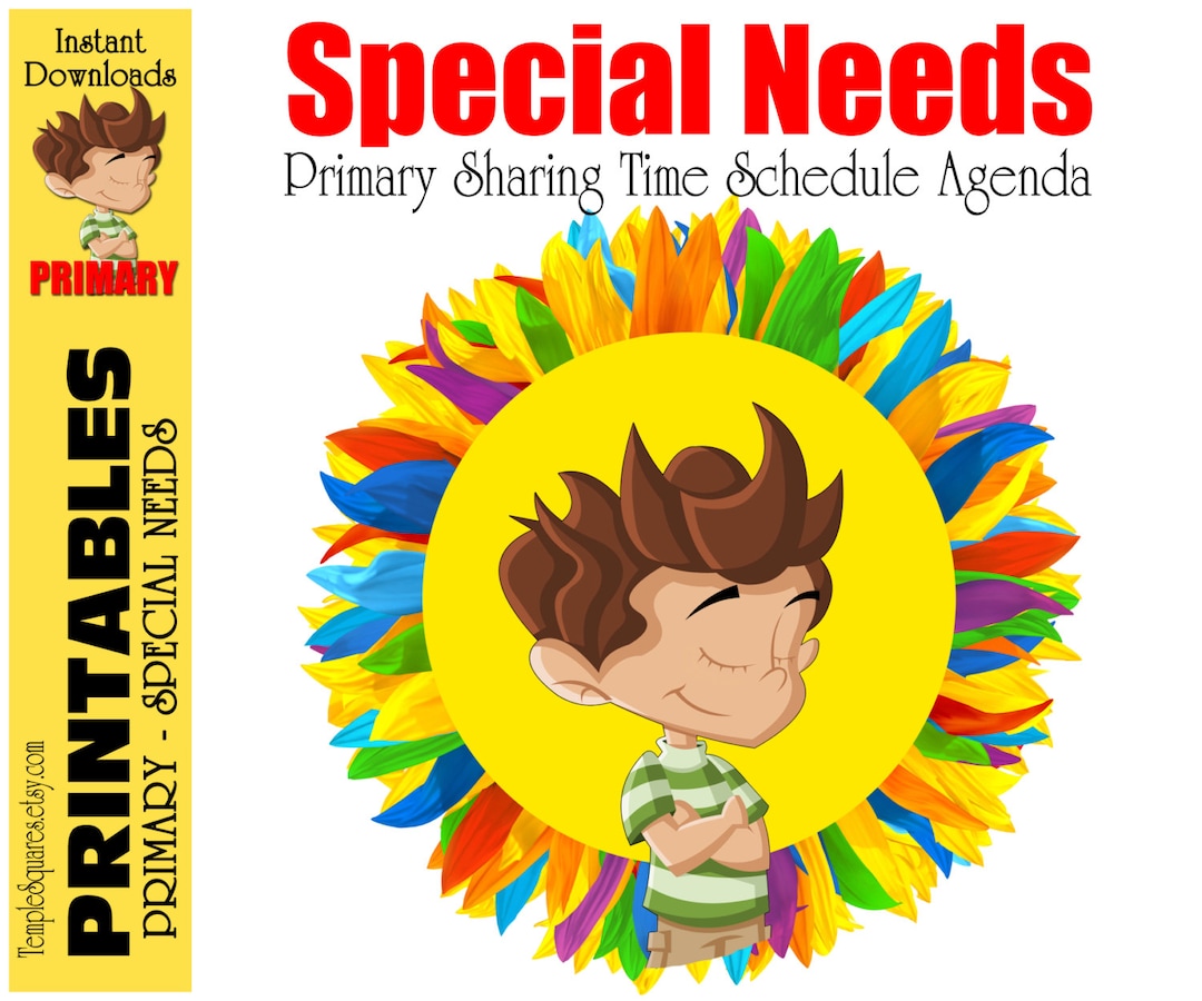SPECIAL NEEDS Printables LDS Primary Visuals for Sharing Time Schedule ...