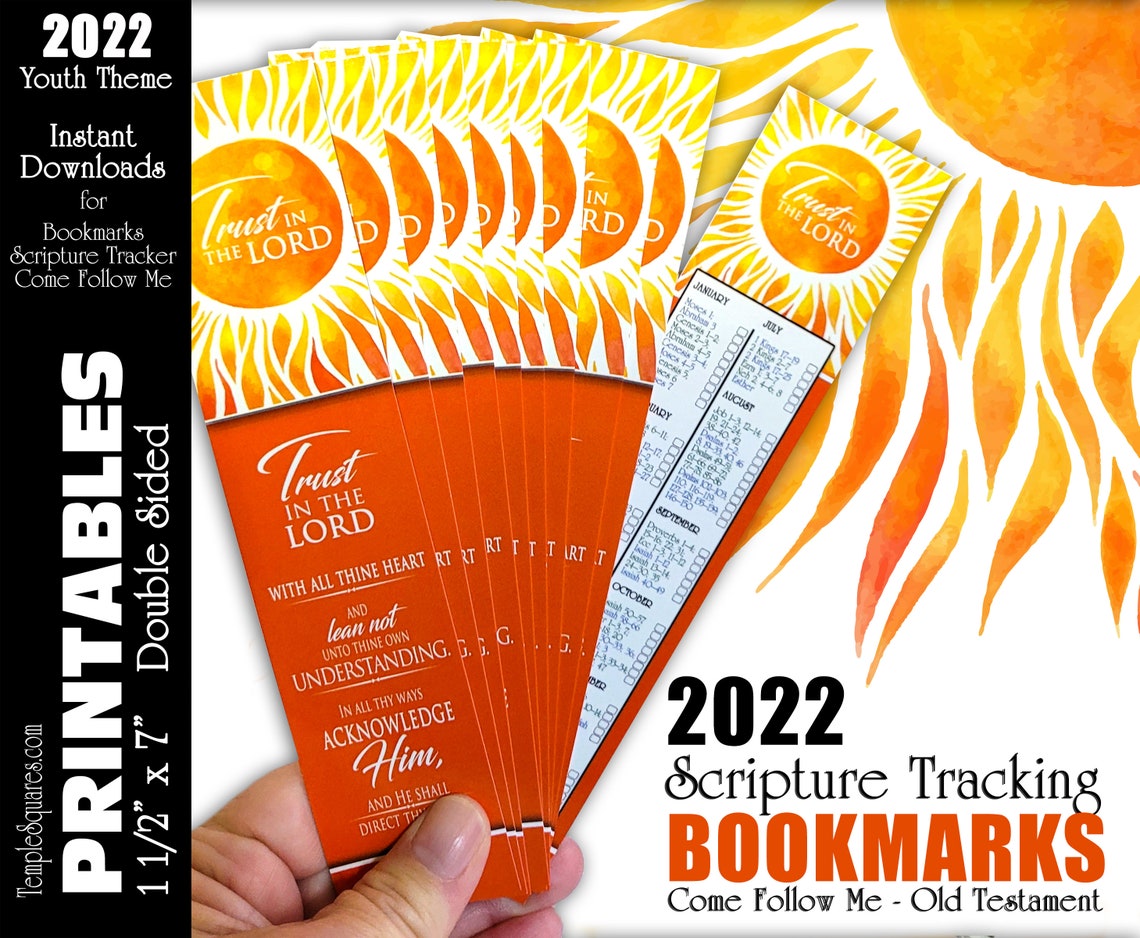 Printable Bookmarks 2022 Youth Theme Trust in the Lord - Etsy