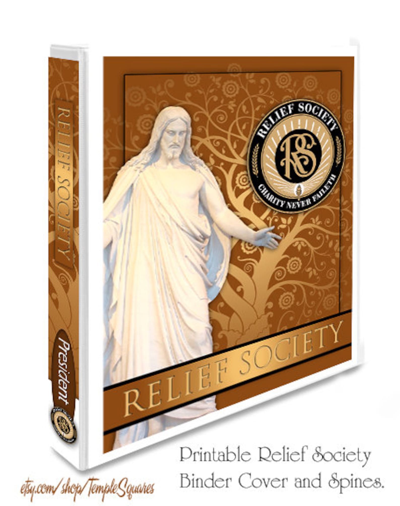 Printable Binder Cover and Spines. LDS Christ Art With Relief | Etsy