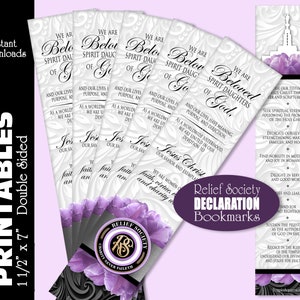 Printable Bookmarks Relief Society DECLARATION Charity Never Faileth ...
