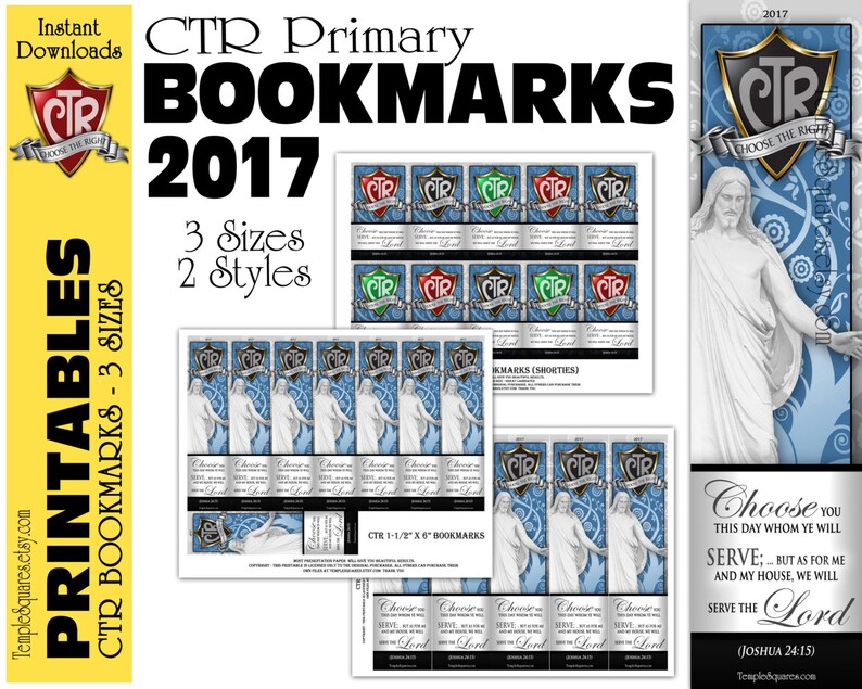 CTR Printable Primary Bookmarks Choose the Right Theme - Etsy