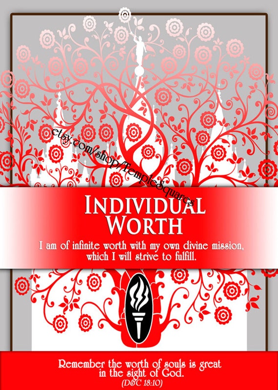 Printable 3 Sizes LDS Young Women Personal Progress Values | Etsy