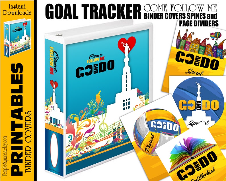 Printable Personal Development Goal Tracker Binder Cover | Etsy