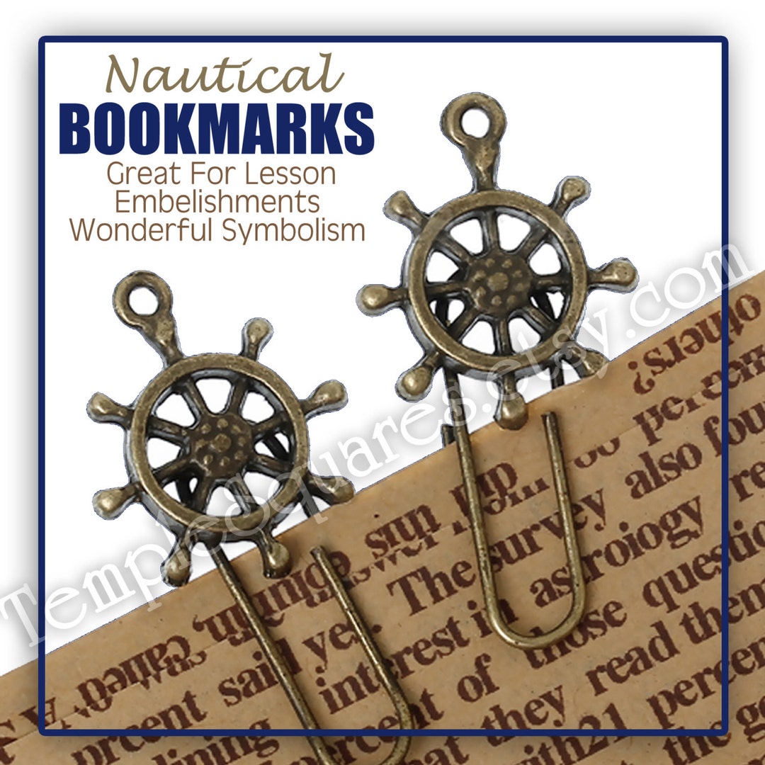 Pack of 8 Nautical Bronze Color Bookmarks for Gift Embellishments ...