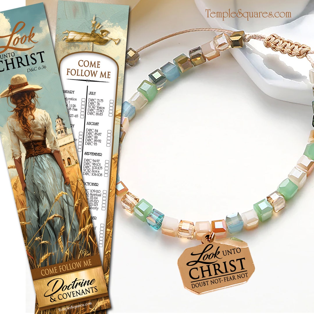 Glass Crystal Beaded Charm Bracelet 2025 Look Unto Christ YW Young ...