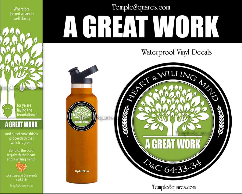 Waterproof Vinyl Stickers A Great Work YW Youth Theme 2021 LDS | Etsy