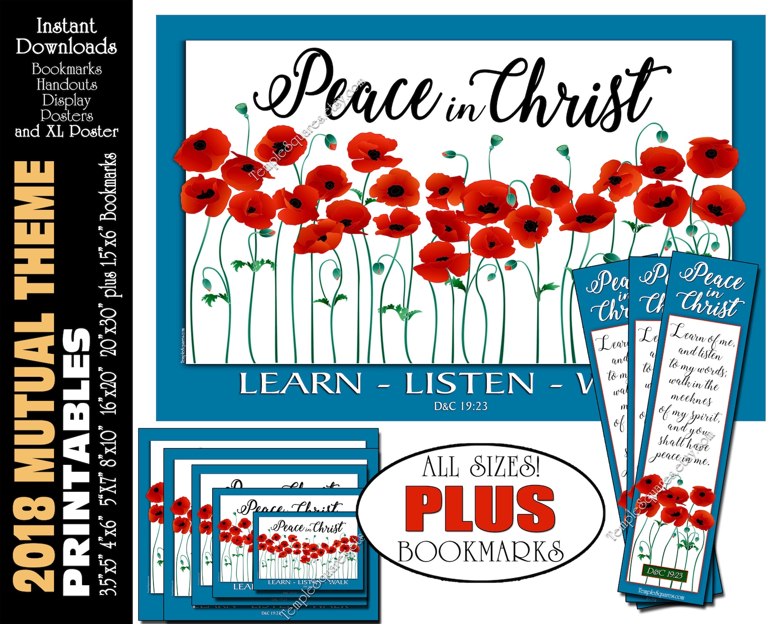 Theme LDS YW Peace in Christ Relief Society D&C 19:23 Printable Posters ...