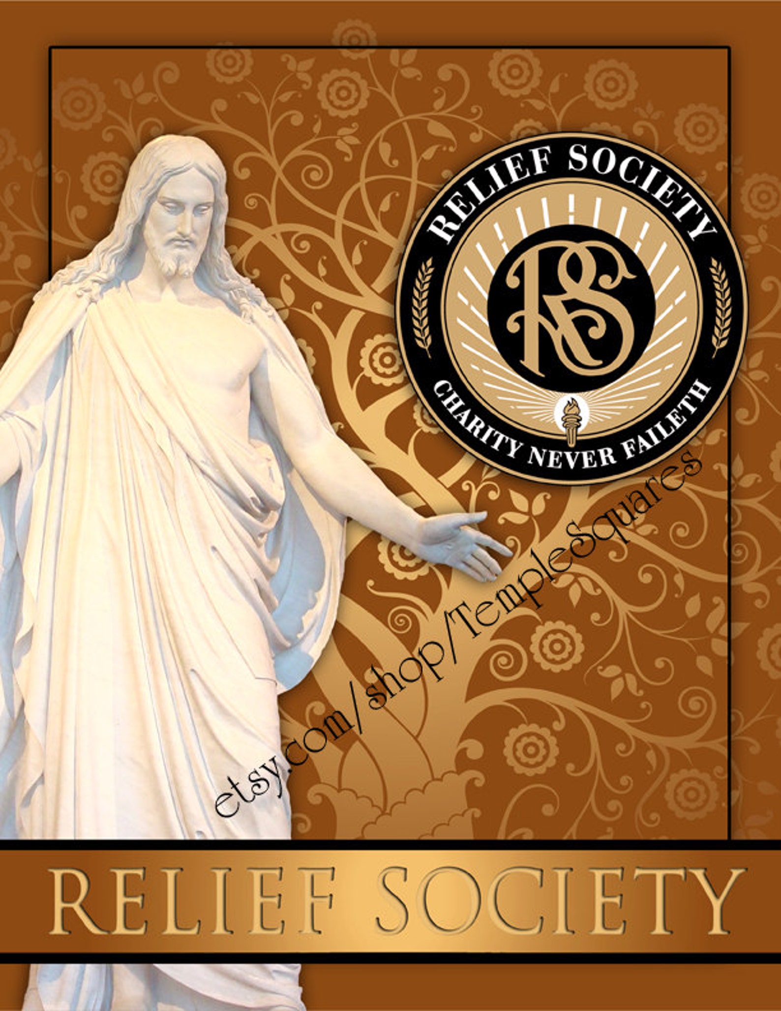 Printable Binder Cover and Spines. LDS Christ Art With Relief | Etsy