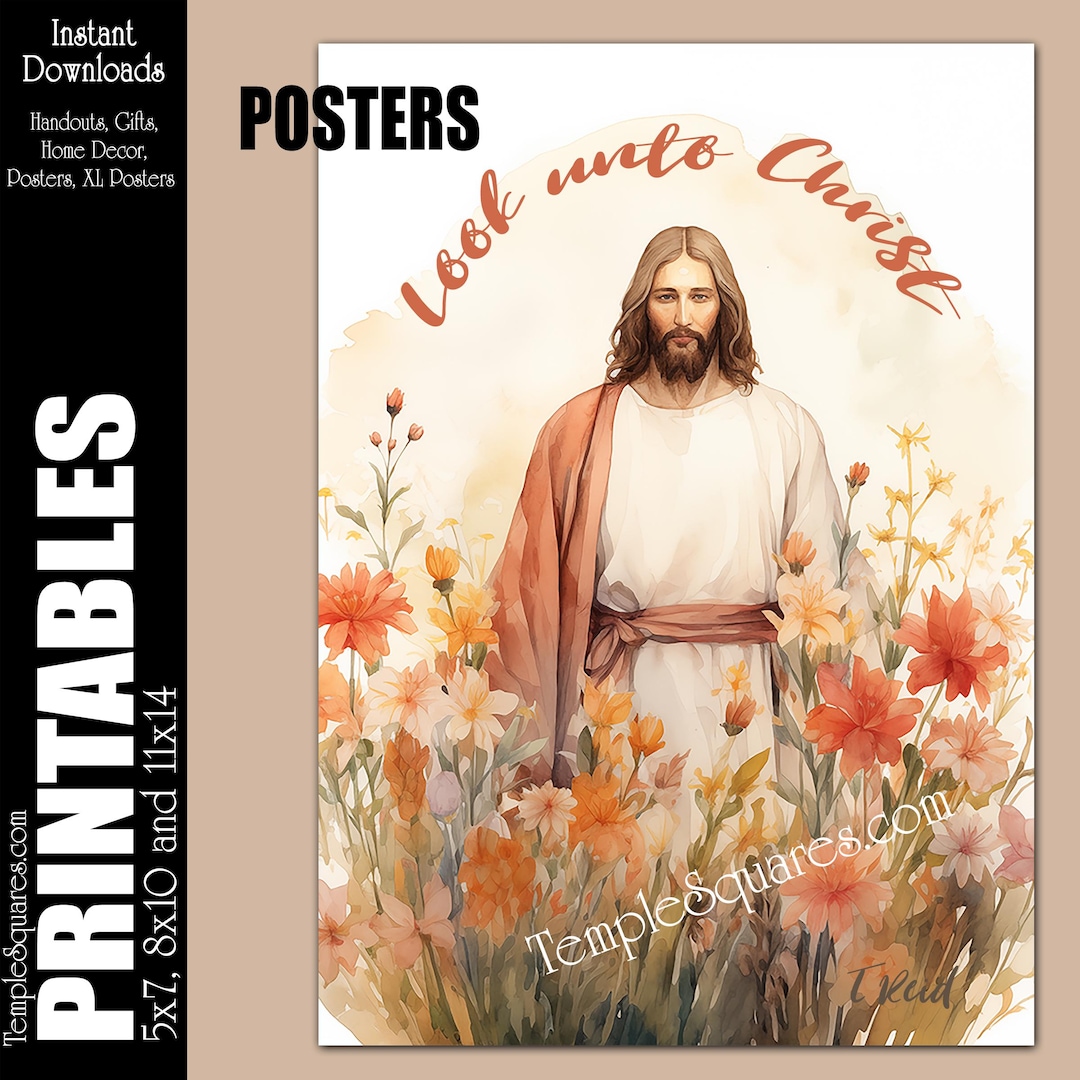 2025 Youth Theme Look Unto Christ Printable Poster and Handouts YW YM ...