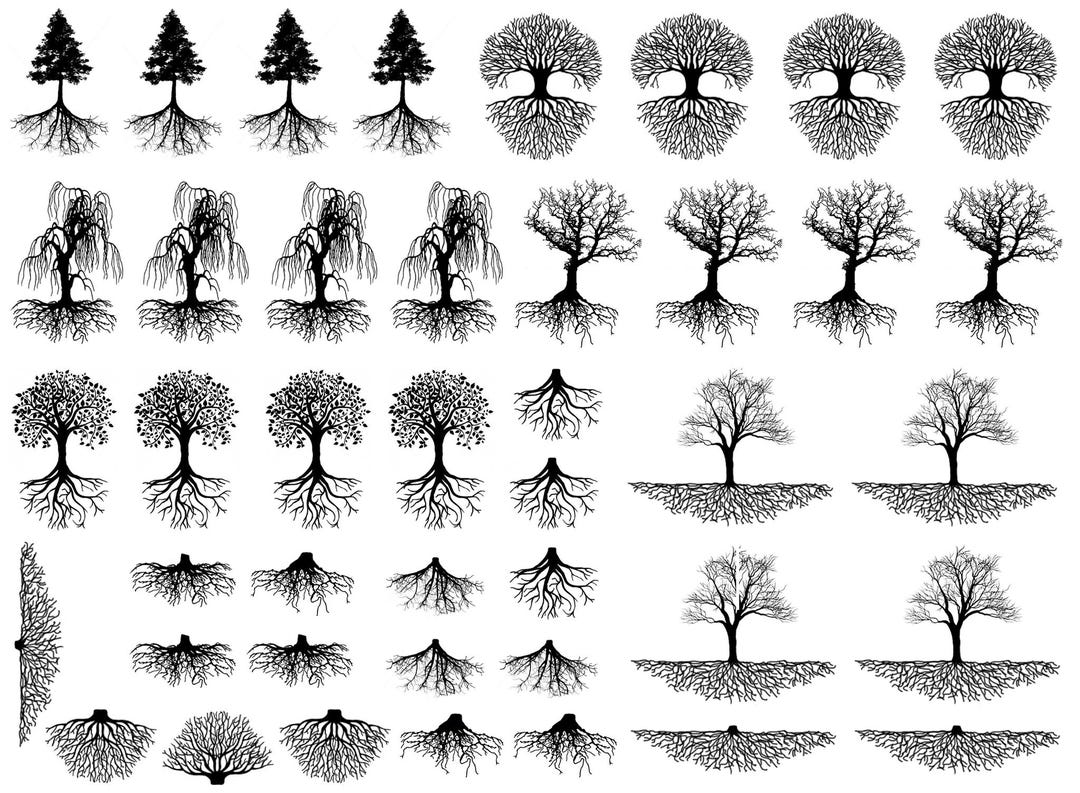 Trees Roots 42 Pcs 3/8" to 1-1/4" Black Fused Glass Decals - Etsy