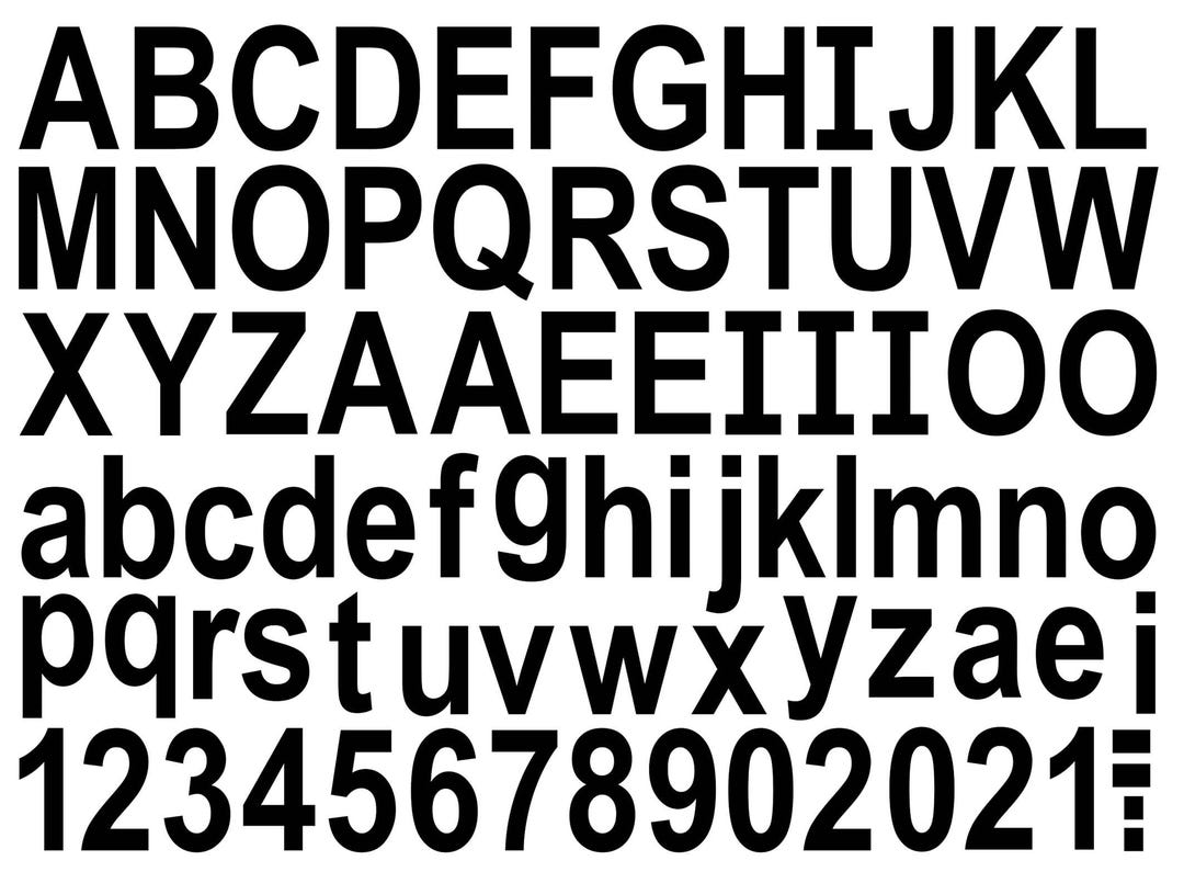 Block Font Upper and Lowercase Letters 78 Pcs 0.75 Inch Black Fused ...