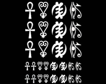 10 X Plain Birch Wooden Adinkra Symbols Nyame Ye Ohene Shapes for ...