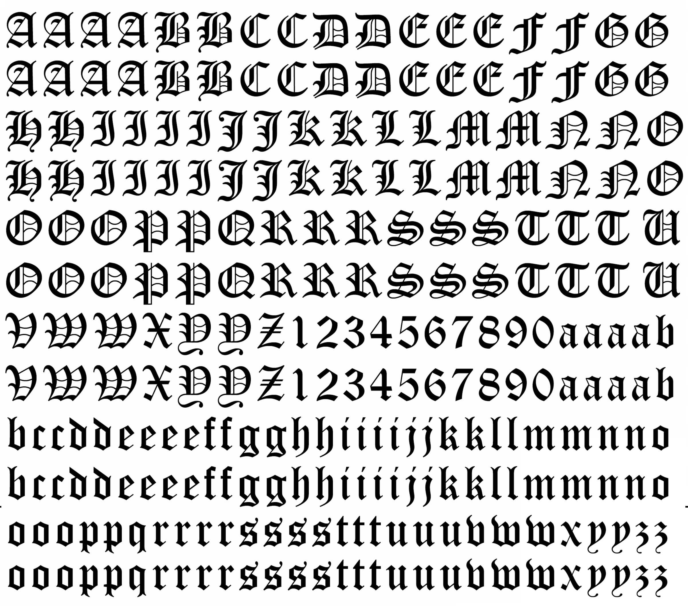 Old English Letters Lower Case