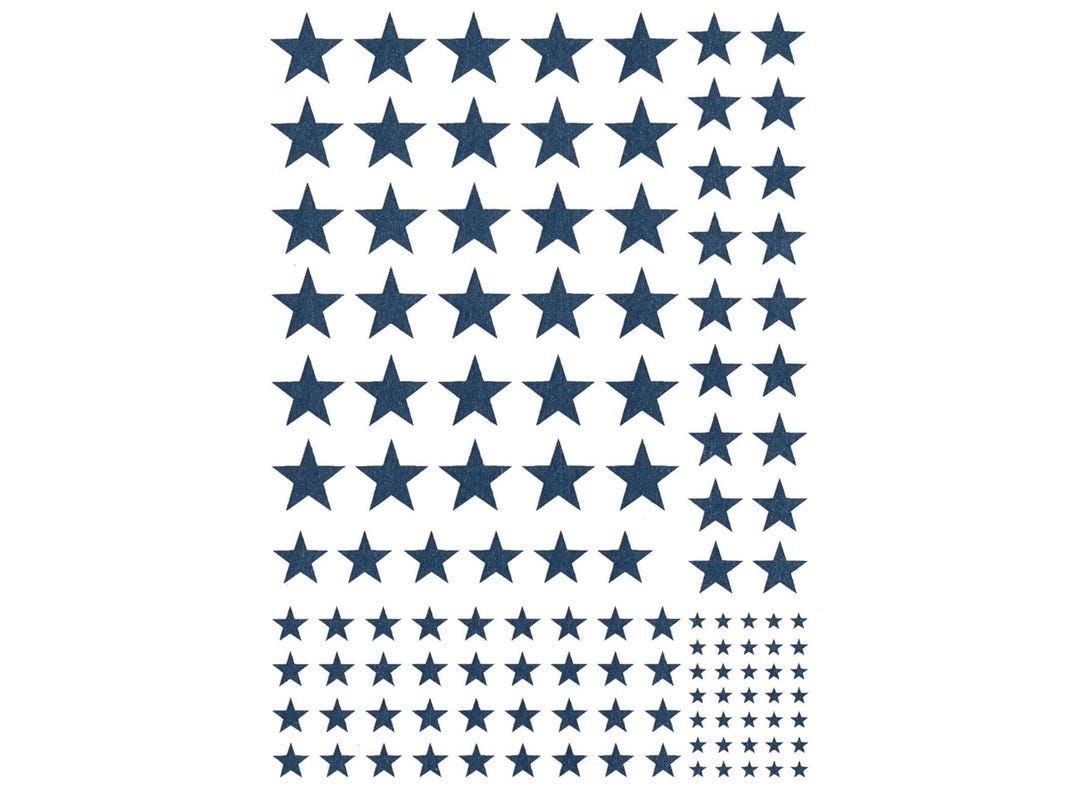 Stars 125 Pcs Blue Fused Glass Decals - Etsy