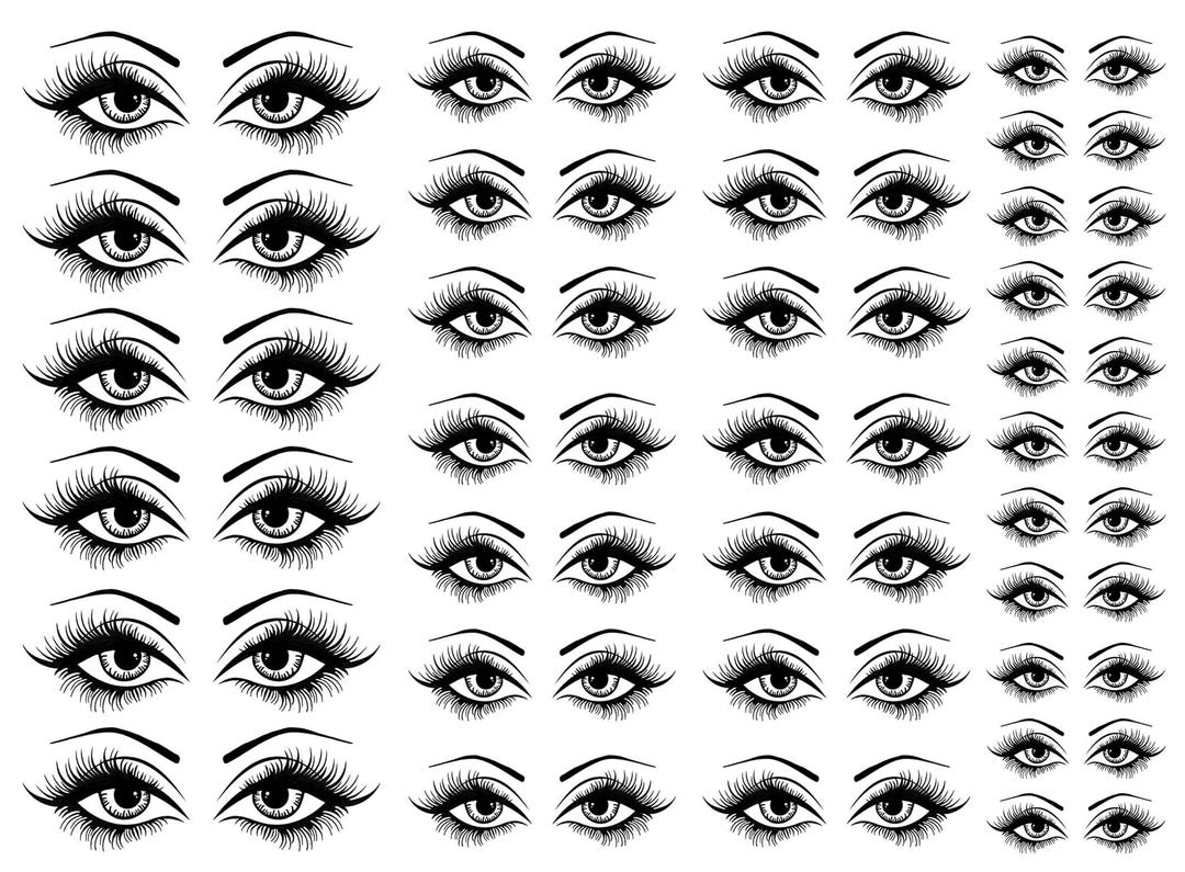 Eyes 62 Pcs 1/2" to 1" Black Fused Glass Decals - Etsy