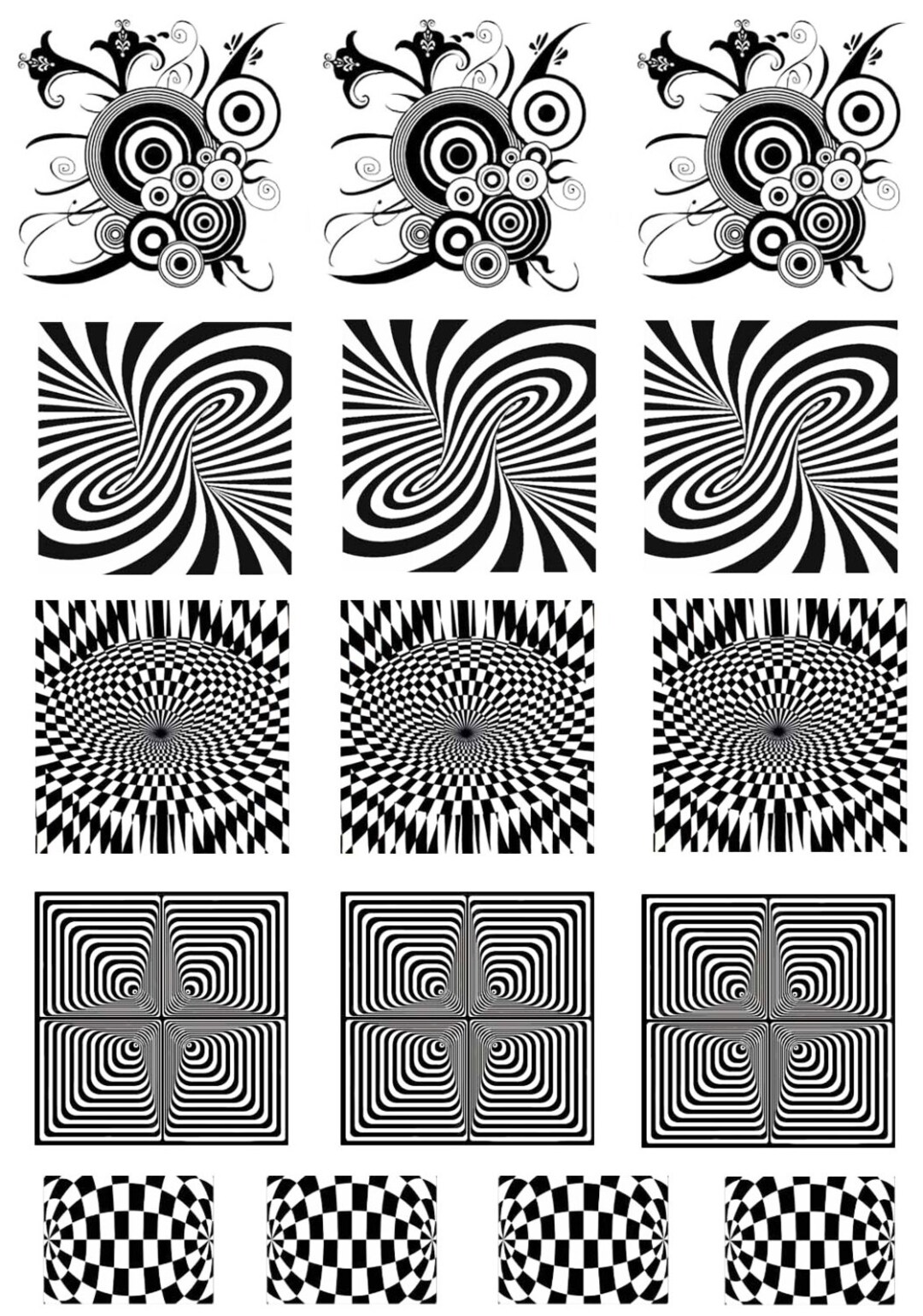 Optical Illusions 16 Pcs 1 Black Fused Glass Decals - Etsy