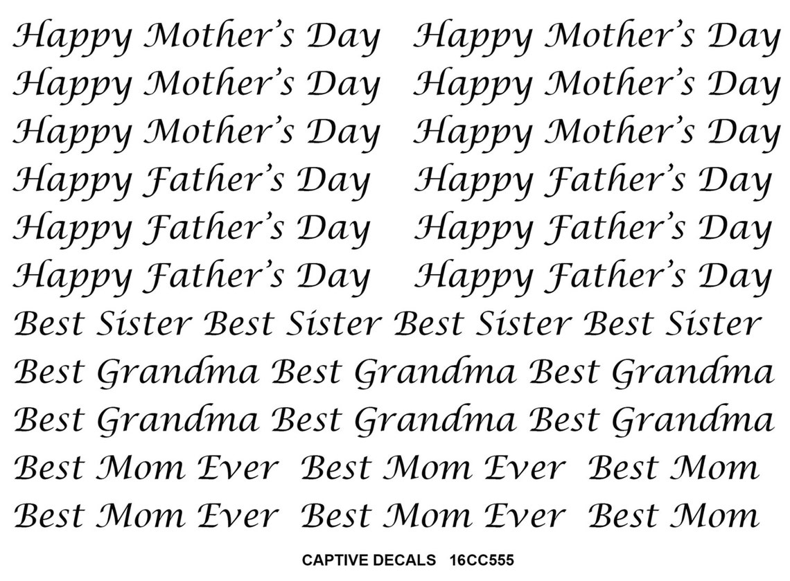 Happy Mother's Father's Day 28 Pcs 1/4 Black - Etsy