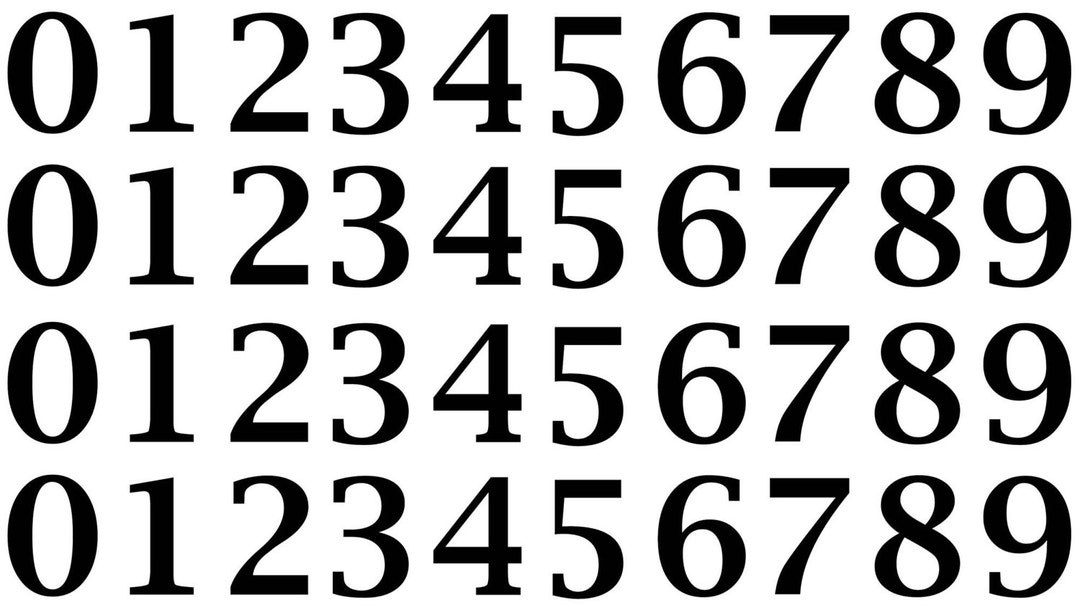 Lucida Font Numbers 40 Pcs 1 Black Fused Glass Decals - Etsy