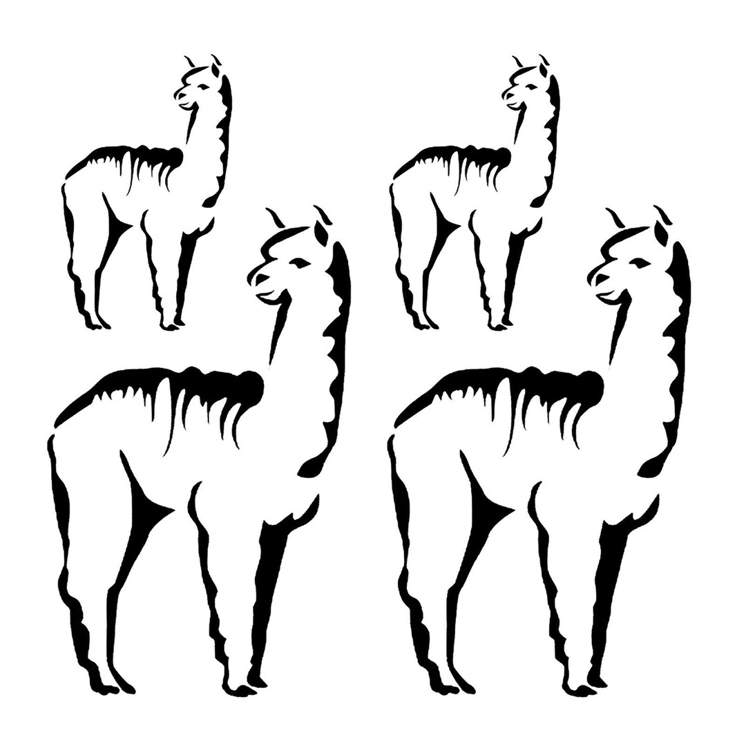 Alpaca 4pcs Black Fused Glass Decals - Etsy