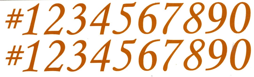 Script Font Numbers 22 Pcs 3/4 Gold Fused Glass Decals - Etsy